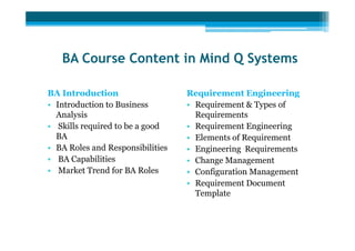 Ba course content in mind q systems | PPT