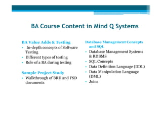 Ba course content in mind q systems | PPT