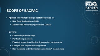 Bulk Active Chemical Post-Approval Changes (BACPAC) | PDF