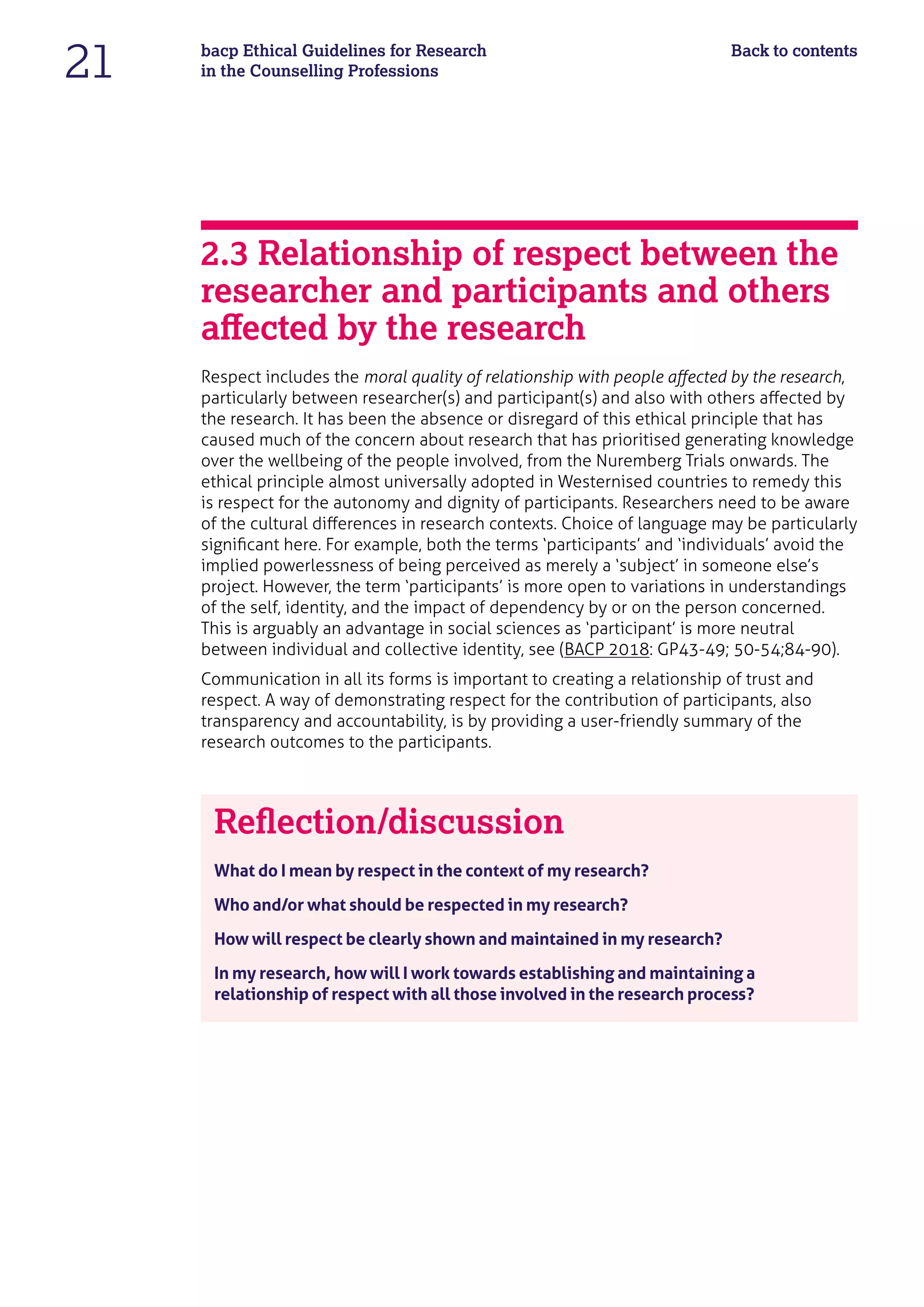 BACP Ethical guidelines for research in counselling professions | PDF