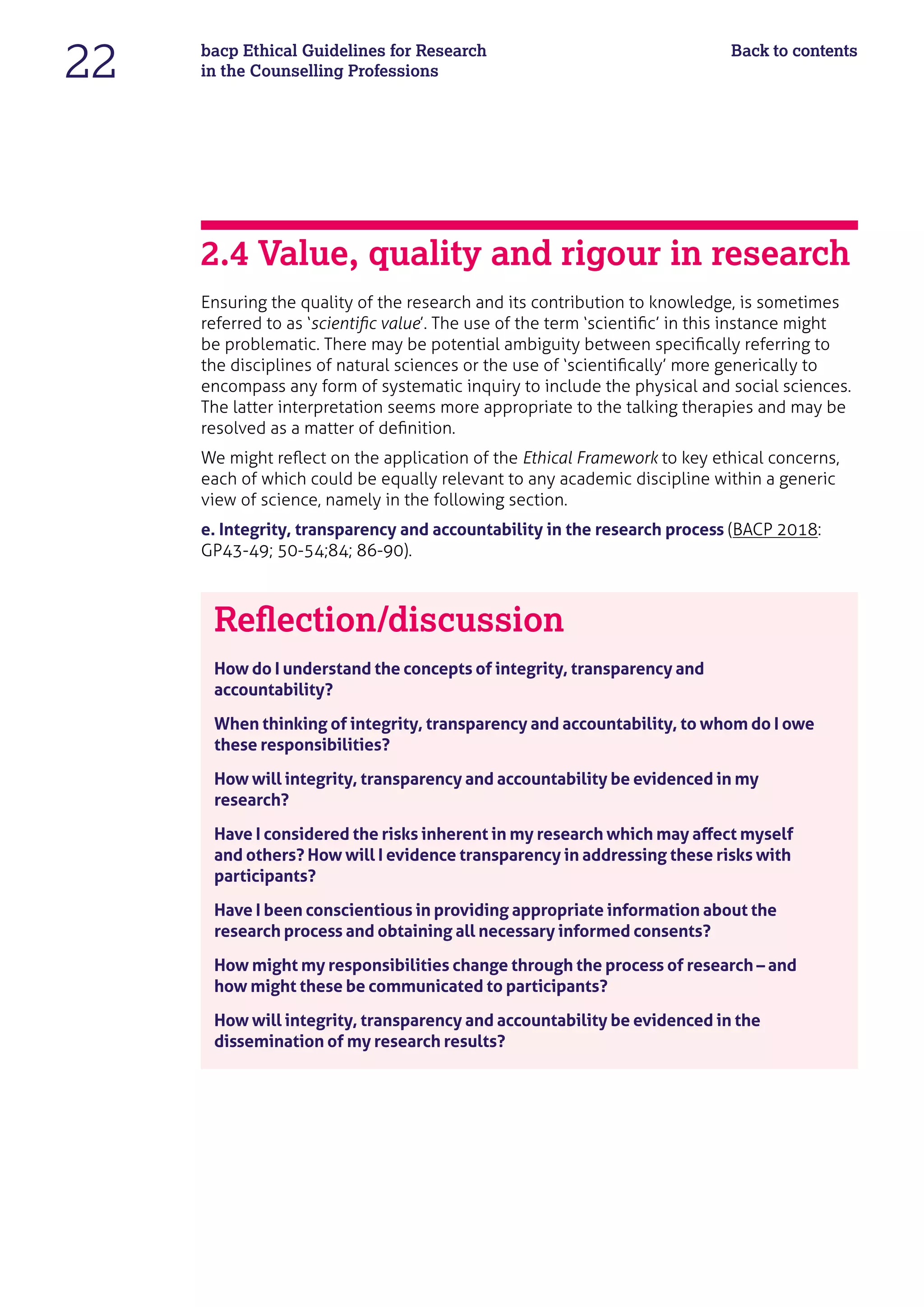 BACP Ethical guidelines for research in counselling professions | PDF