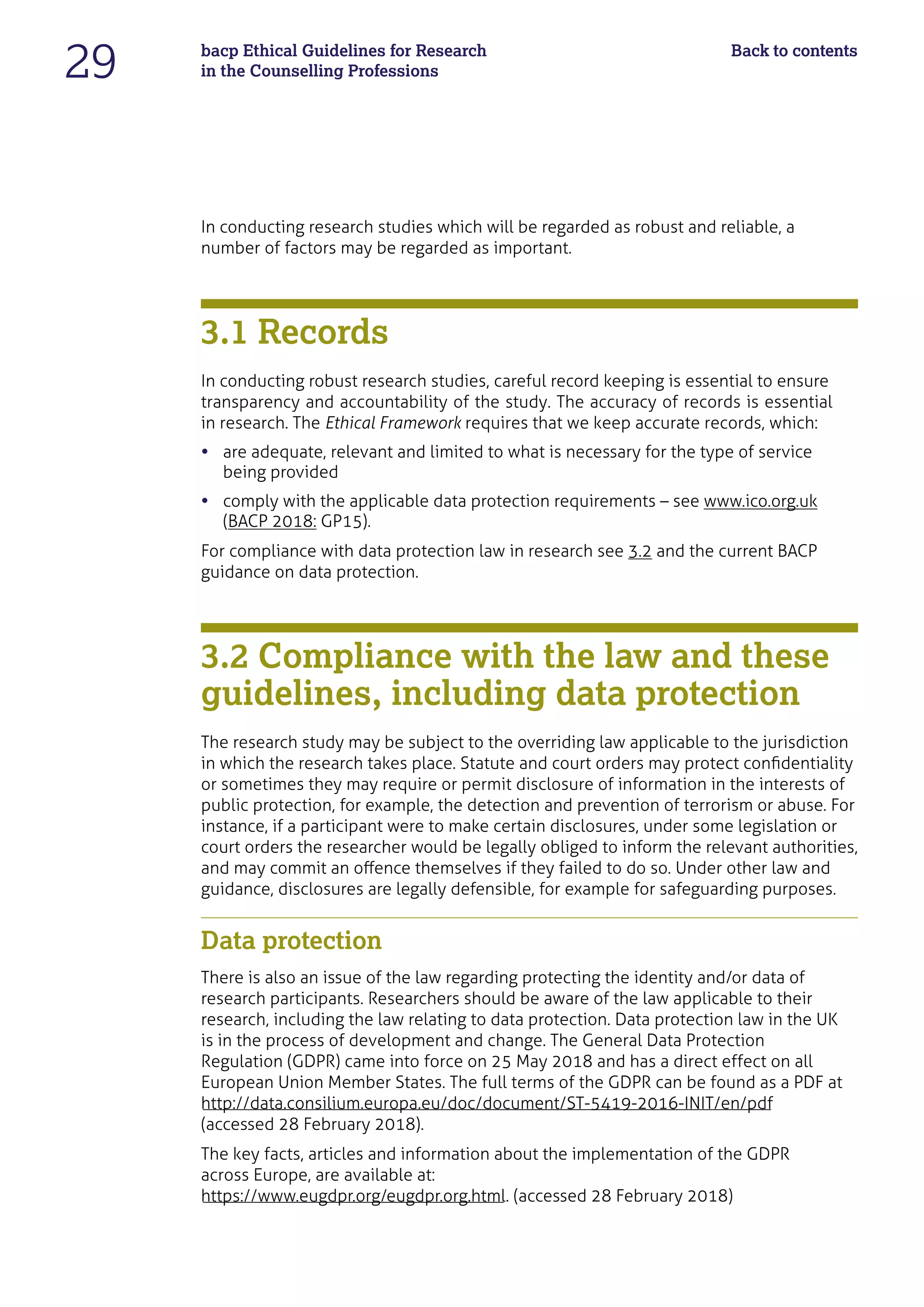 BACP Ethical guidelines for research in counselling professions | PDF