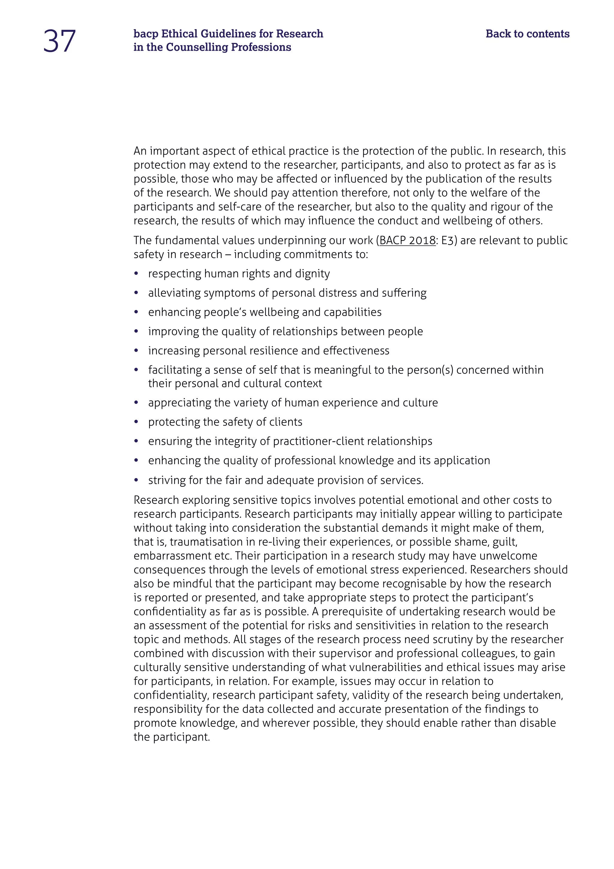 BACP Ethical guidelines for research in counselling professions | PDF