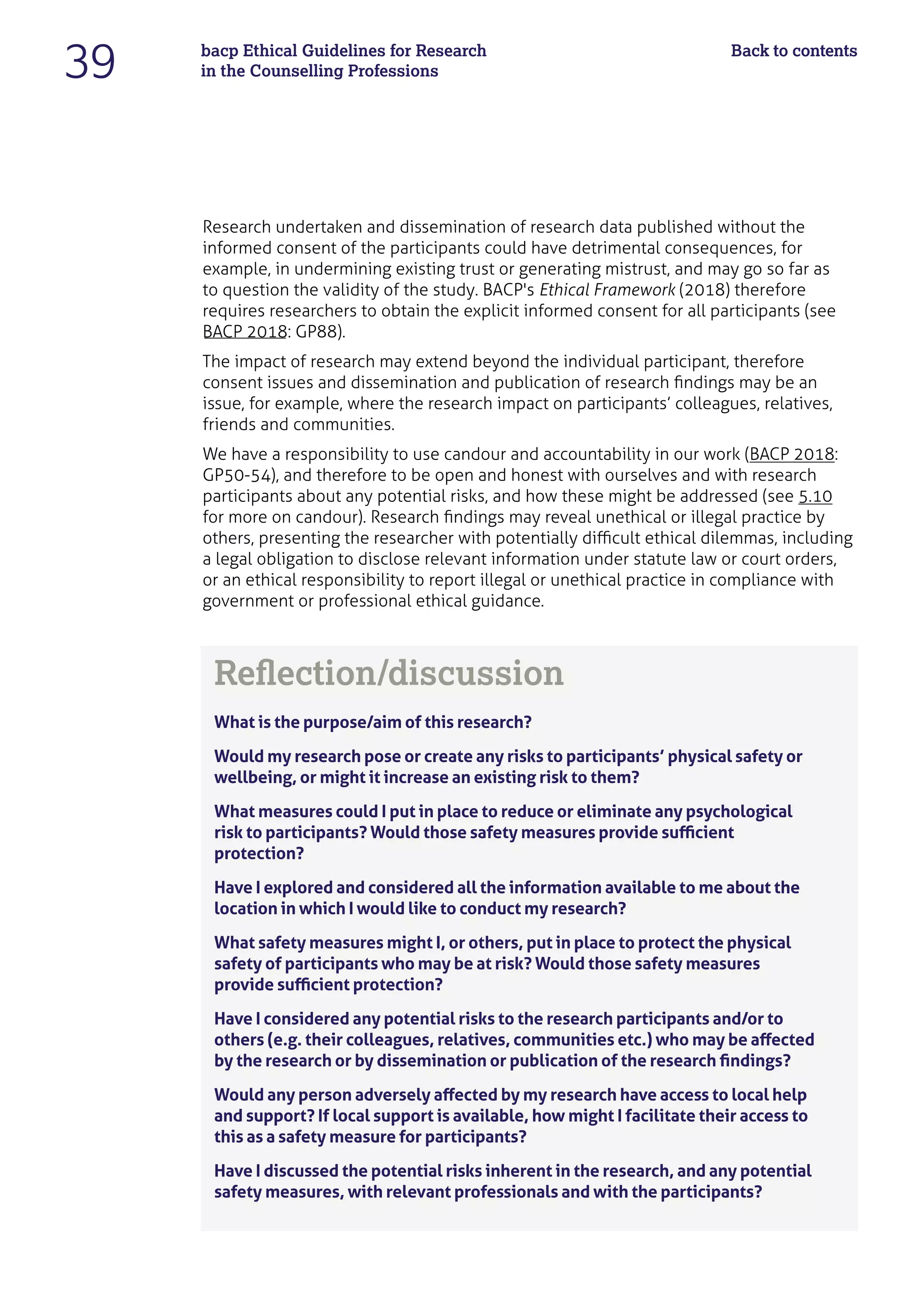 BACP Ethical guidelines for research in counselling professions | PDF
