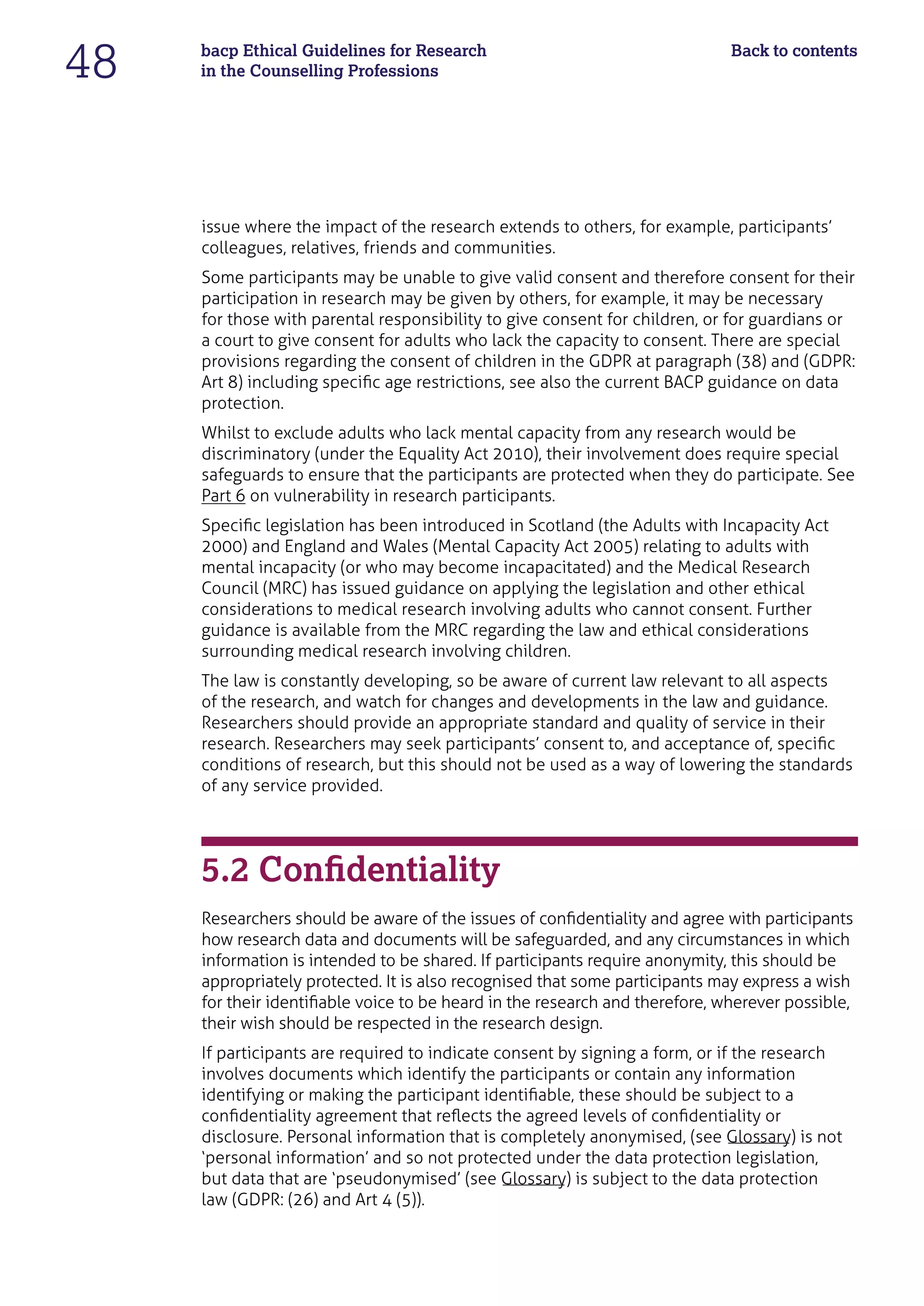 BACP Ethical guidelines for research in counselling professions | PDF