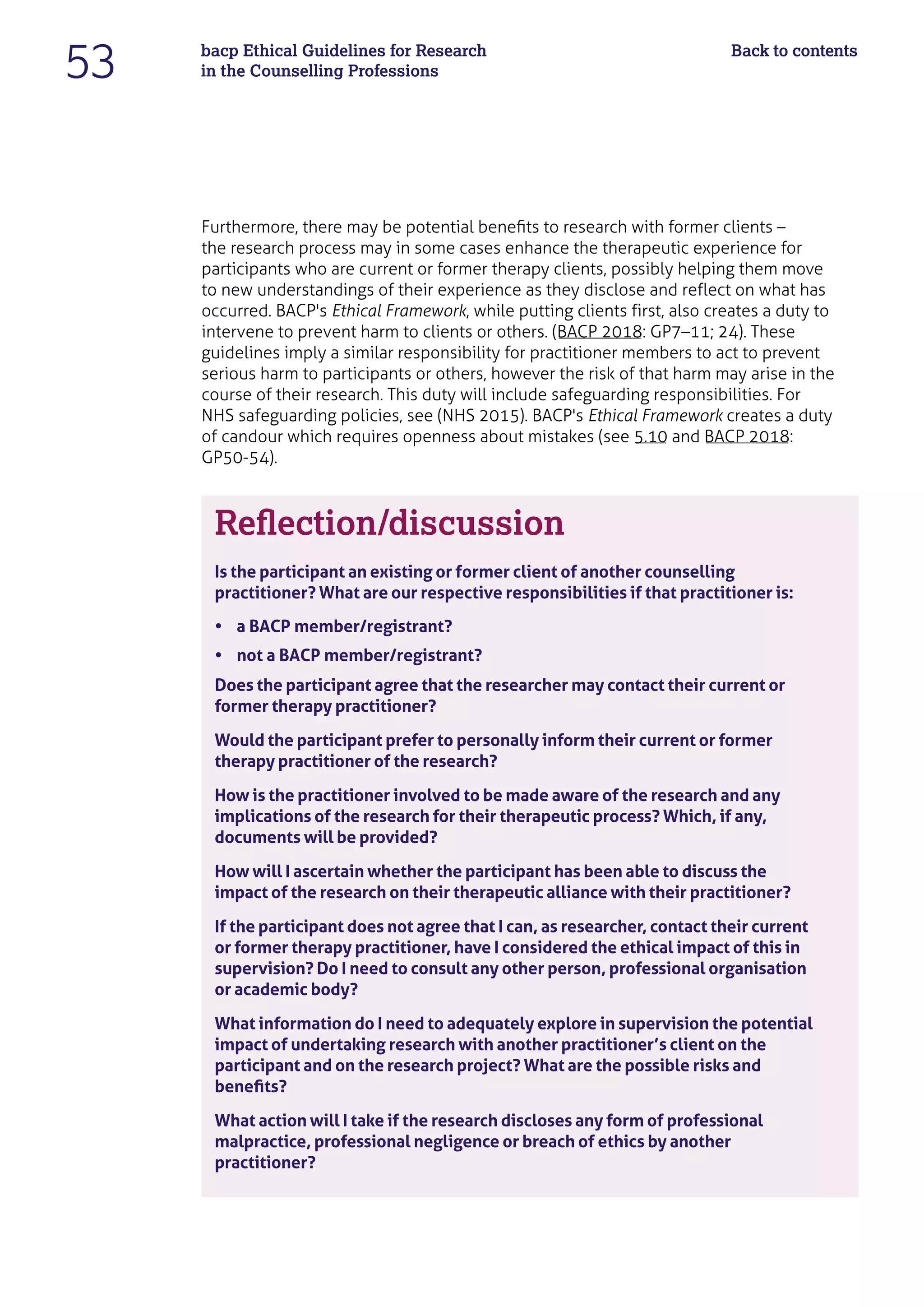 BACP Ethical guidelines for research in counselling professions | PDF
