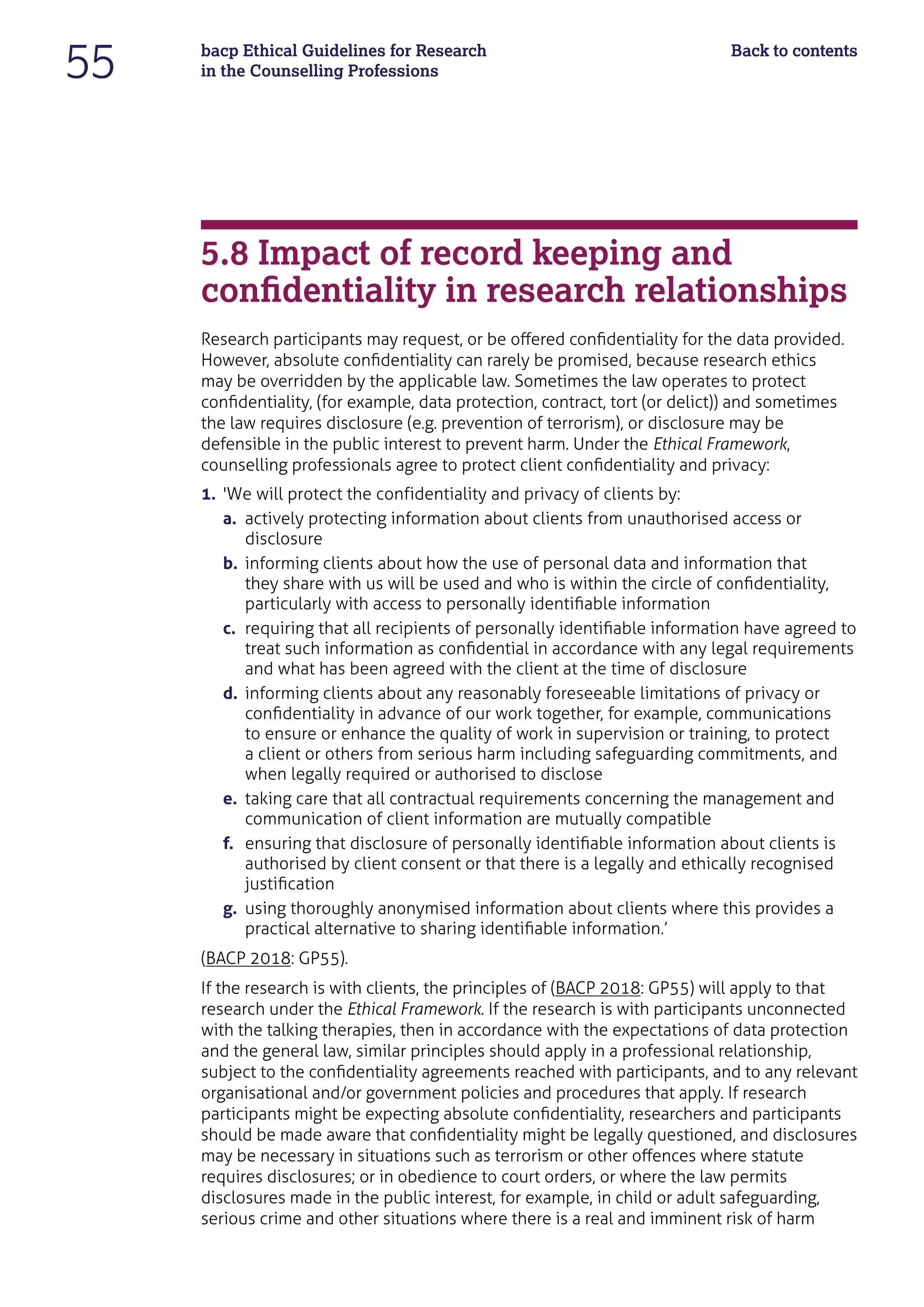 BACP Ethical guidelines for research in counselling professions | PDF