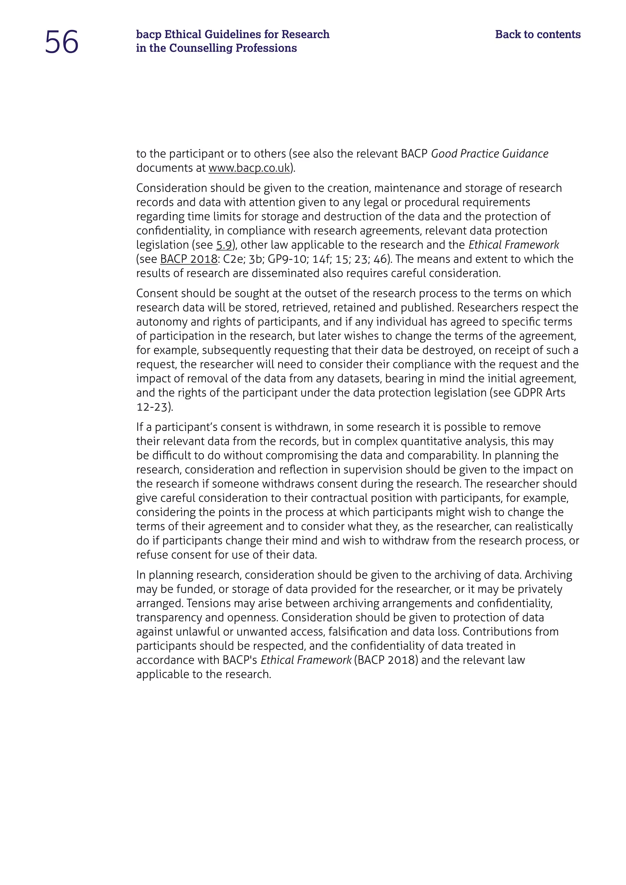 BACP Ethical guidelines for research in counselling professions | PDF