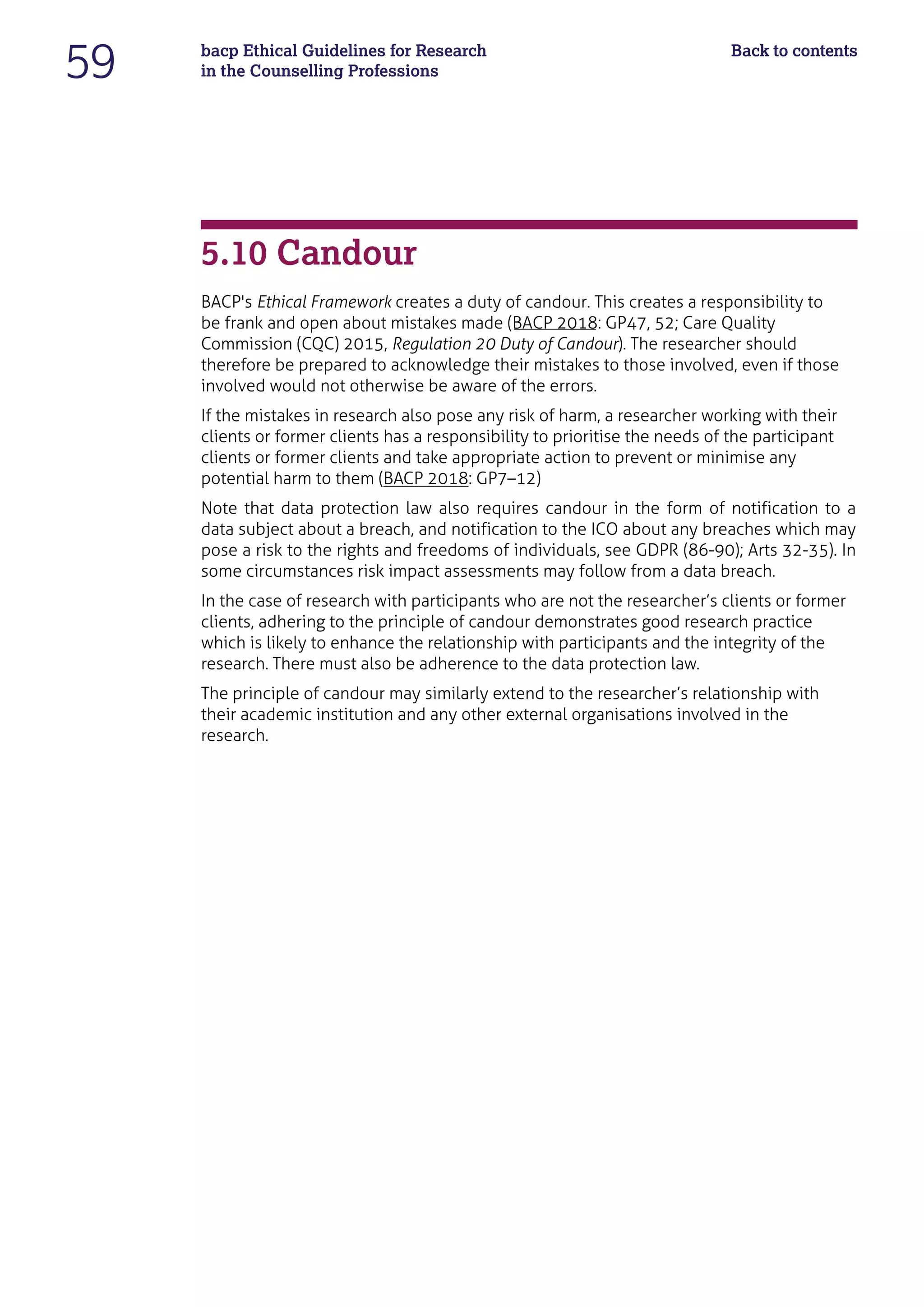 BACP Ethical guidelines for research in counselling professions | PDF