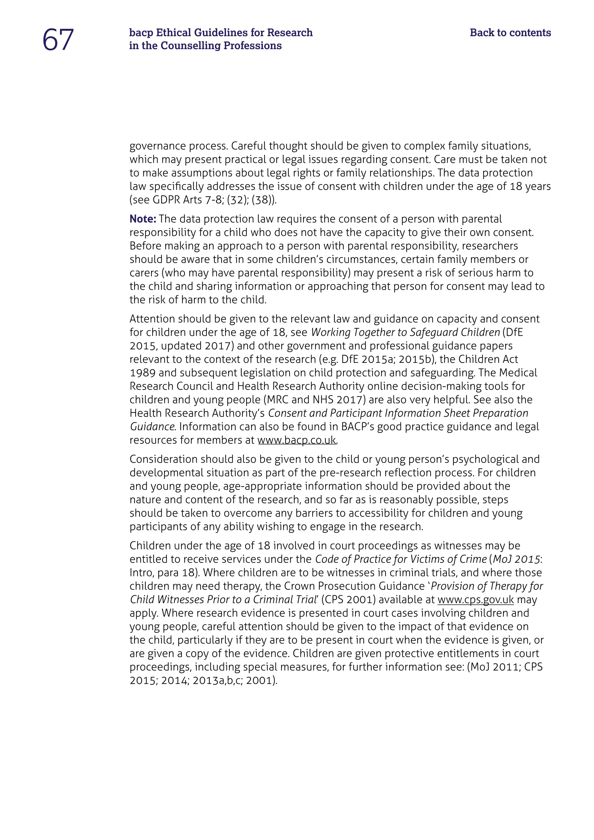 BACP Ethical guidelines for research in counselling professions | PDF