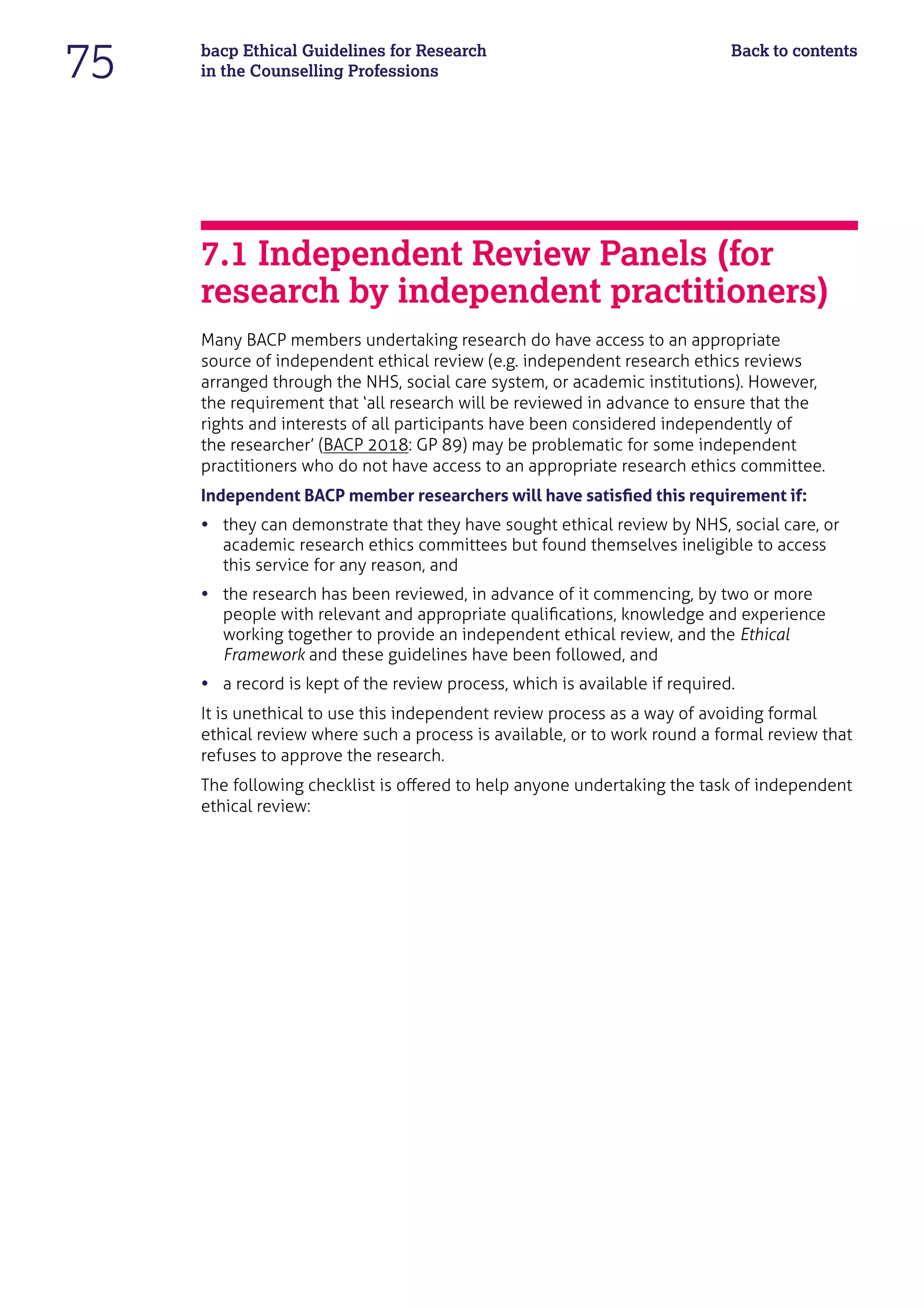 BACP Ethical guidelines for research in counselling professions | PDF