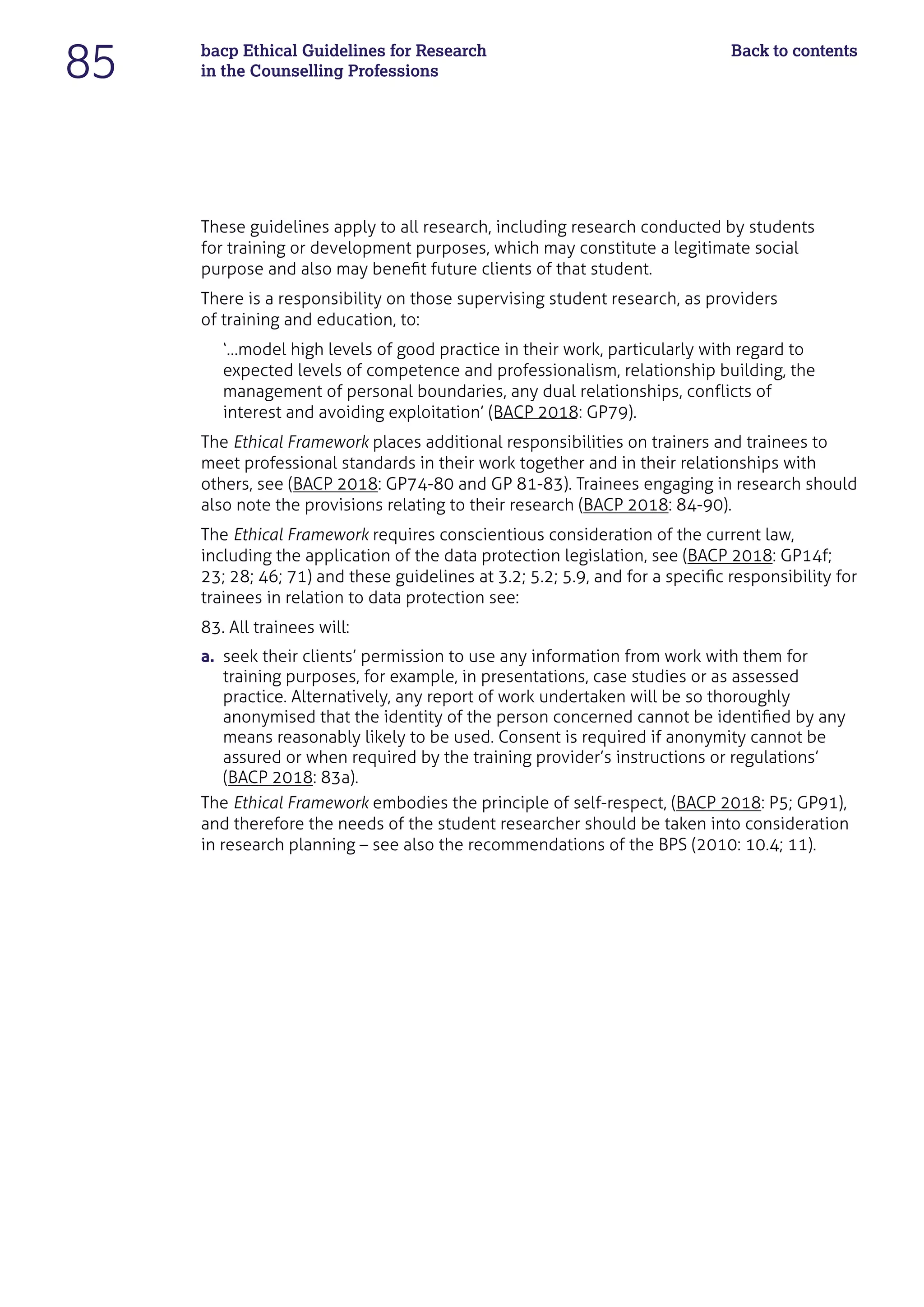 BACP Ethical guidelines for research in counselling professions | PDF