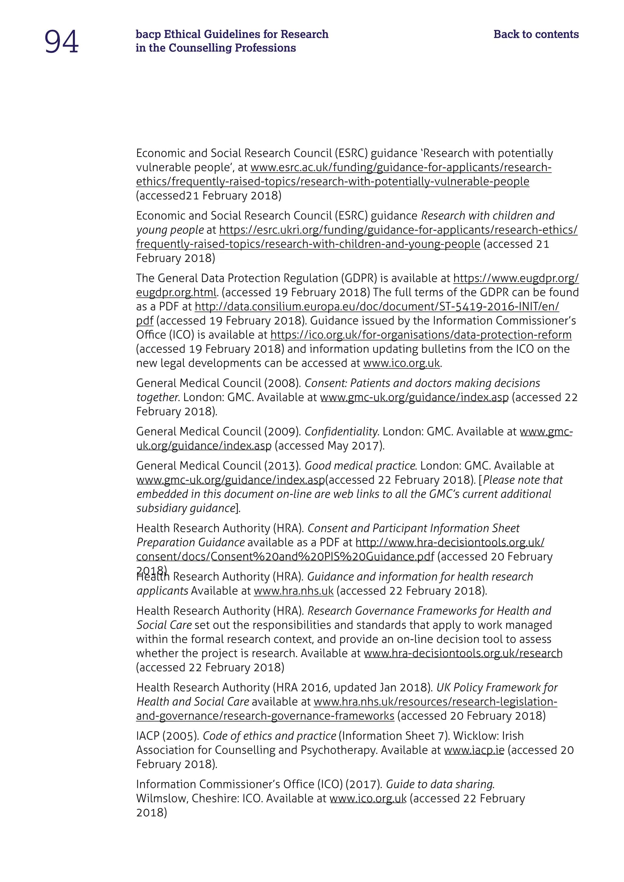 BACP Ethical guidelines for research in counselling professions | PDF