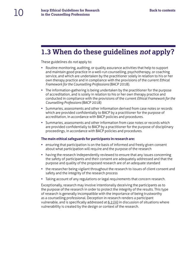 BACP Ethical guidelines for research in counselling professions | PDF