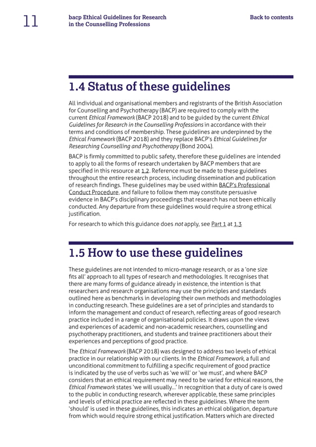 BACP Ethical guidelines for research in counselling professions | PDF