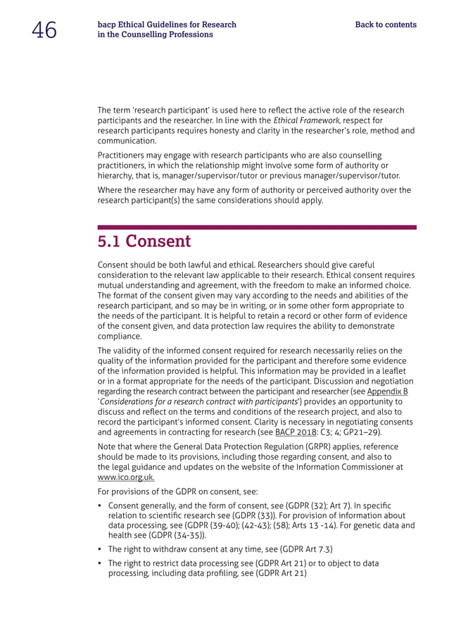 BACP Ethical guidelines for research in counselling professions | PDF