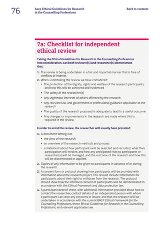BACP Ethical guidelines for research in counselling professions | PDF
