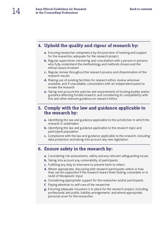 Bacp Ethical Guidelines For Research In Counselling Professions