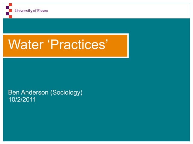 Water 'Practices' - Preliminary Thoughts | PPT