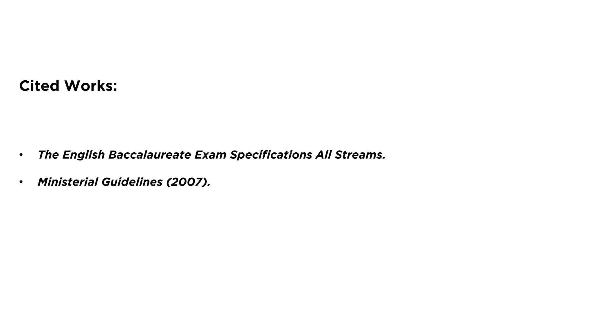 Bac specifications | PPTX