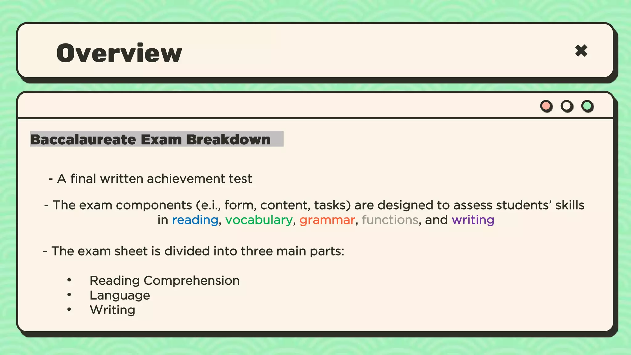 Bac specifications | PPTX