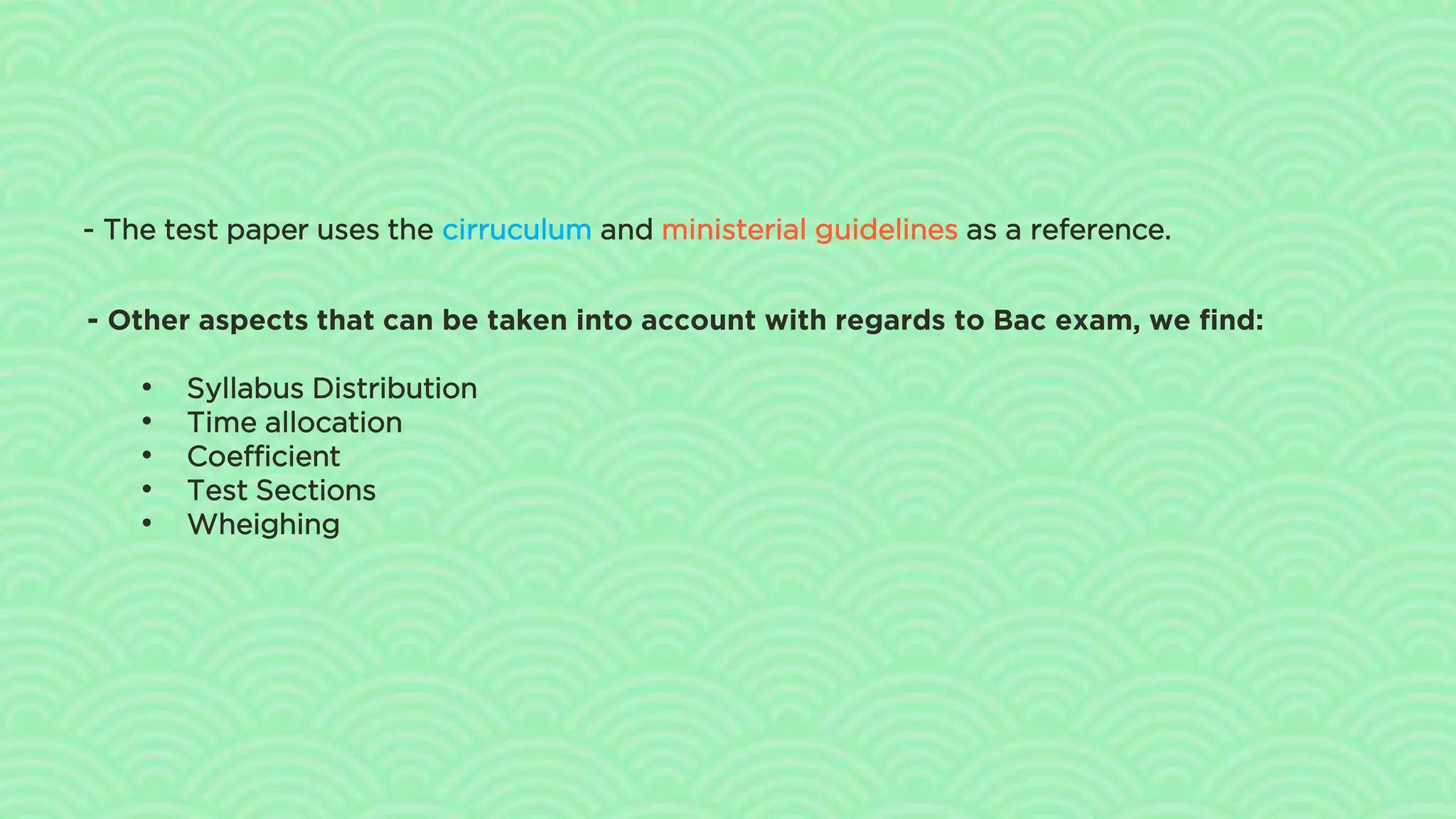 Bac specifications | PPTX