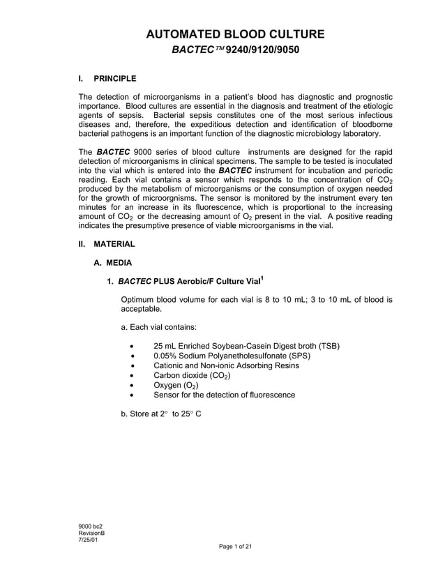 Bactec9240 | PDF