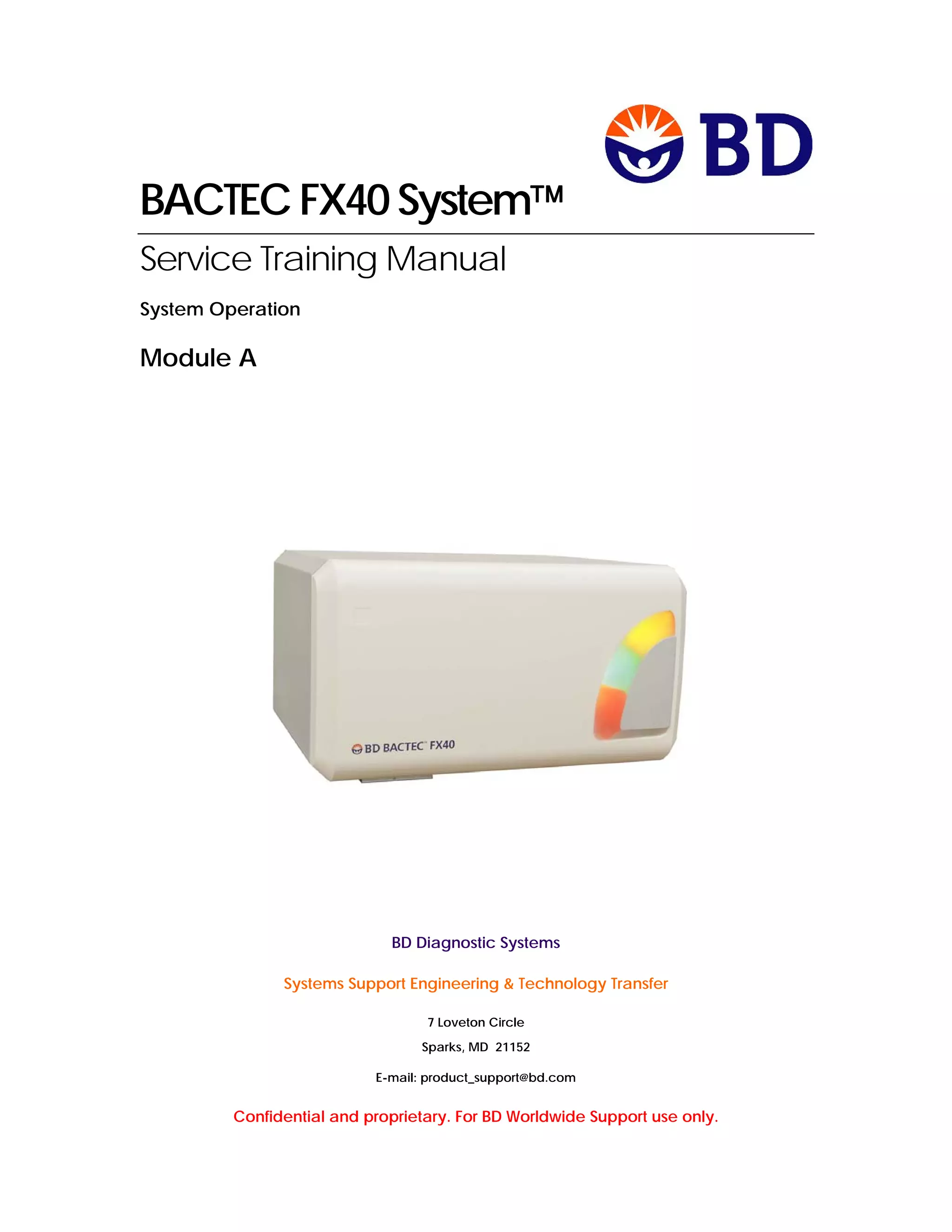 BD BACTEC FX40 system service training | PDF