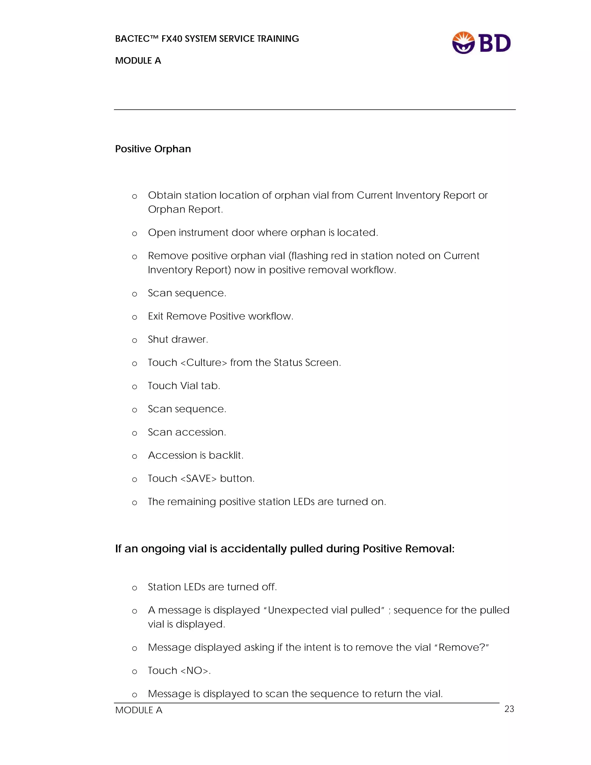 BD BACTEC FX40 system service training | PDF