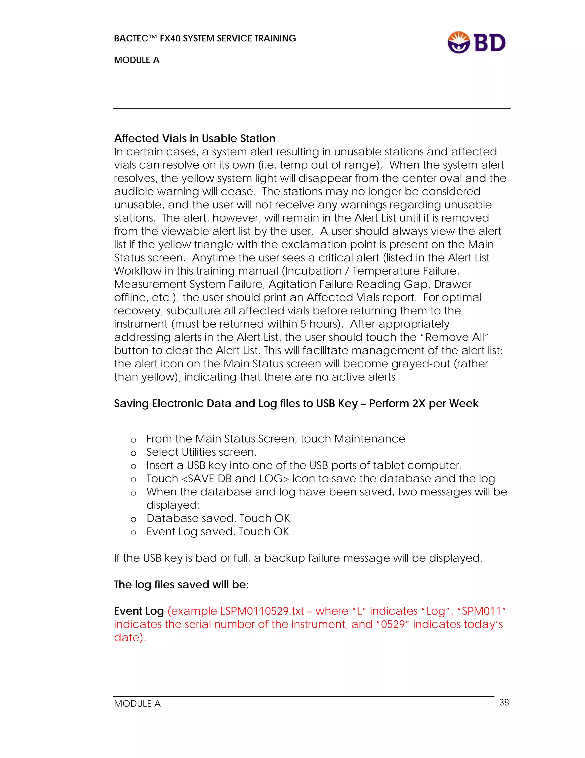 BD BACTEC FX40 system service training | PDF