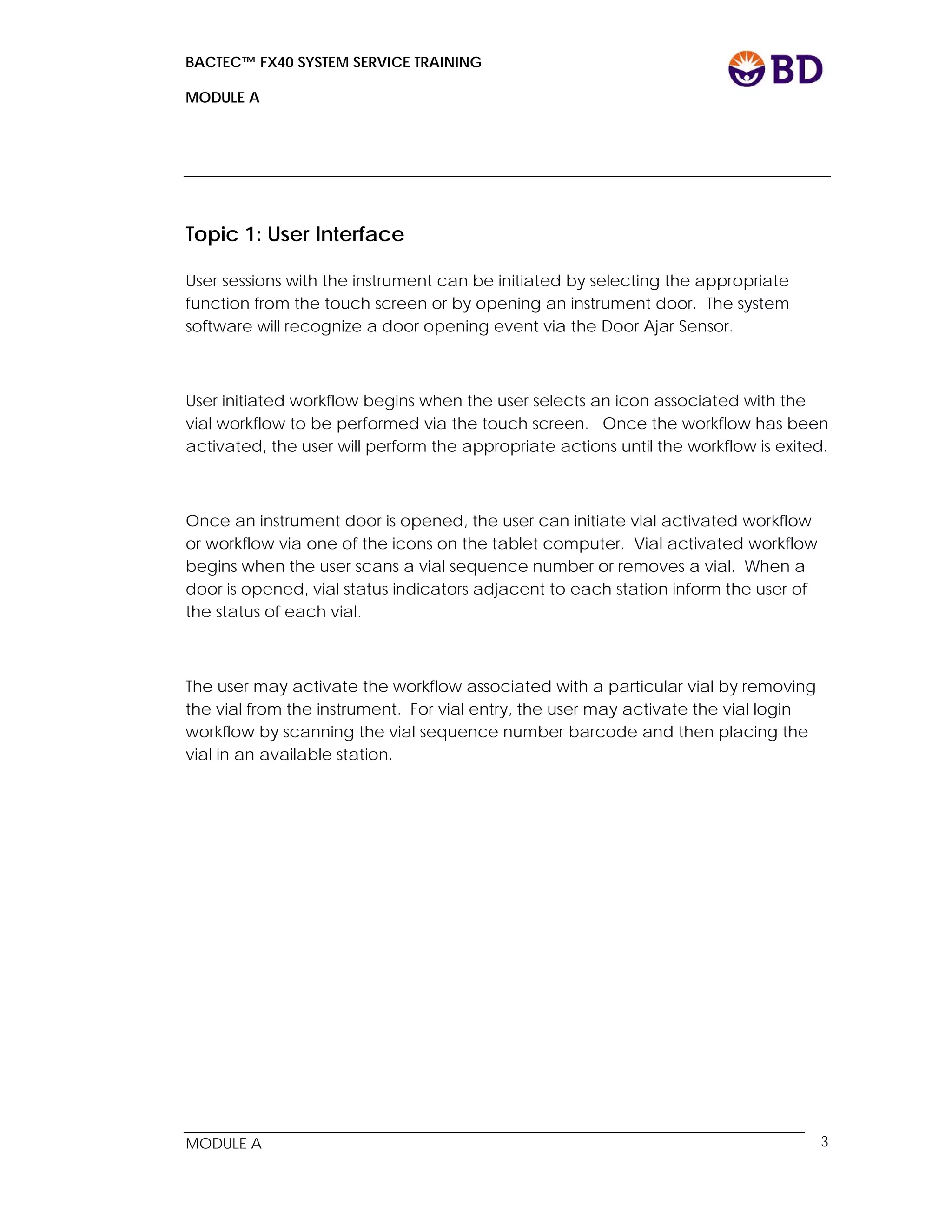 BD BACTEC FX40 system service training | PDF