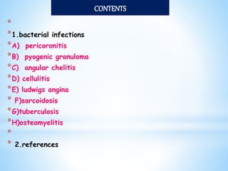 bacterial infections and their oral manifestations | PPTX