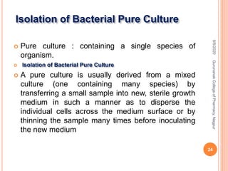 Bacteria: Growth Curve, Isolation and Preservation | PPTX