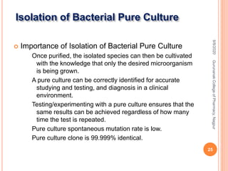 Bacteria: Growth Curve, Isolation and Preservation | PPTX