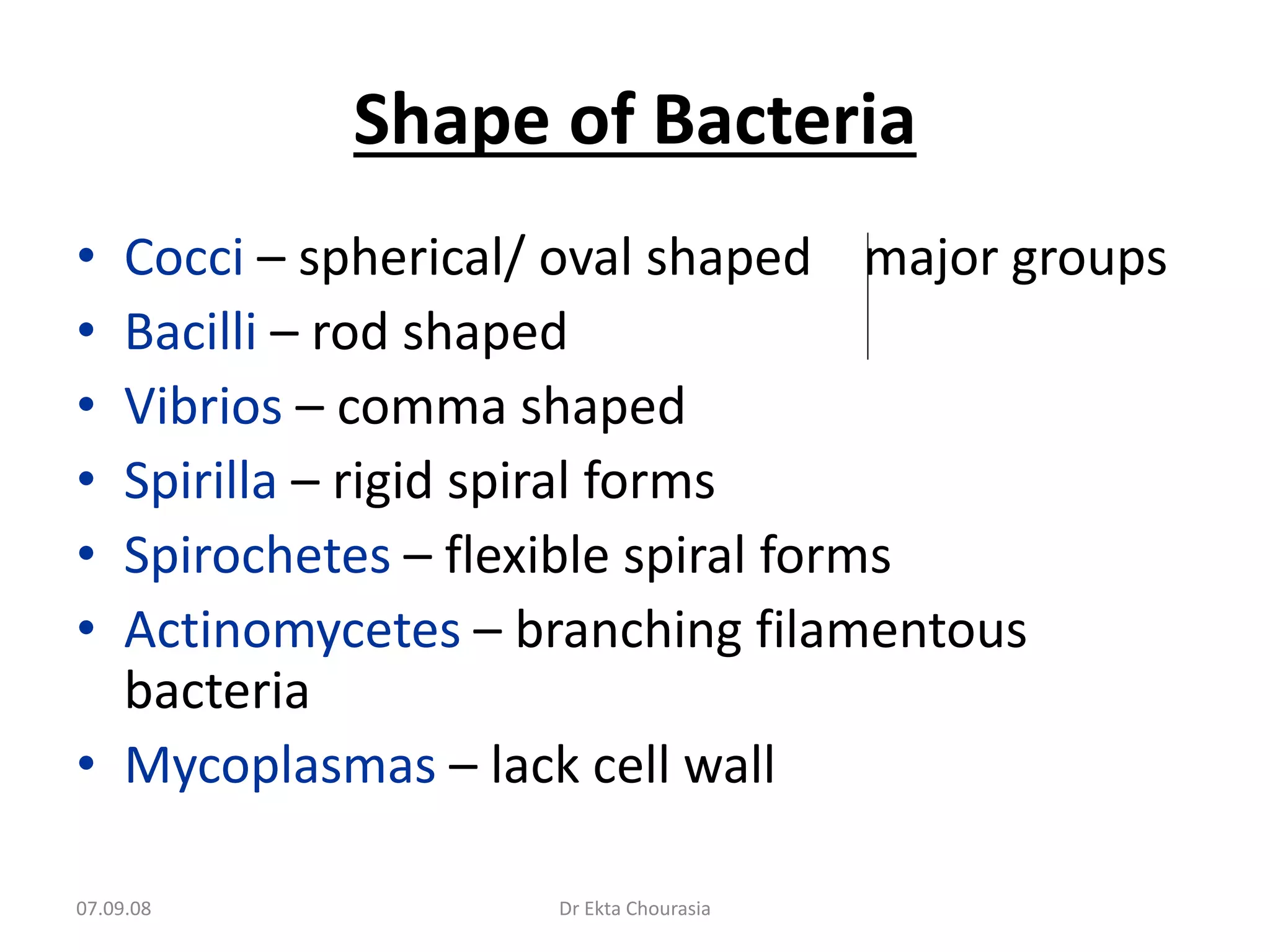 Bacteria morphology and classification | PPTX