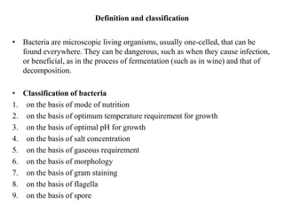 Bacteria and its classification. Microbiology | PPTX