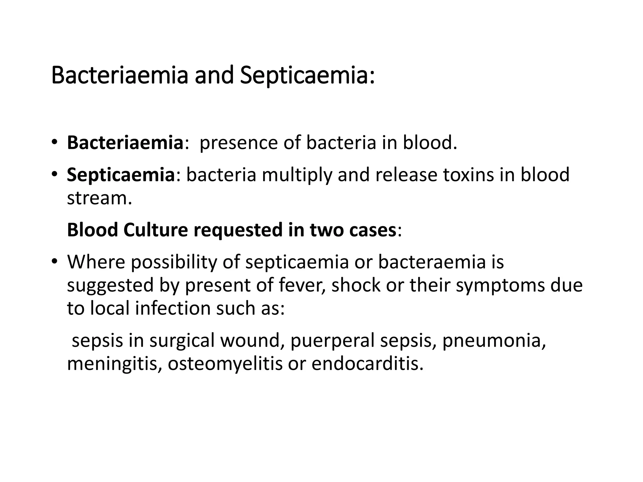 Bacteriaemia and septicaemia dr. Mahadi | PPT