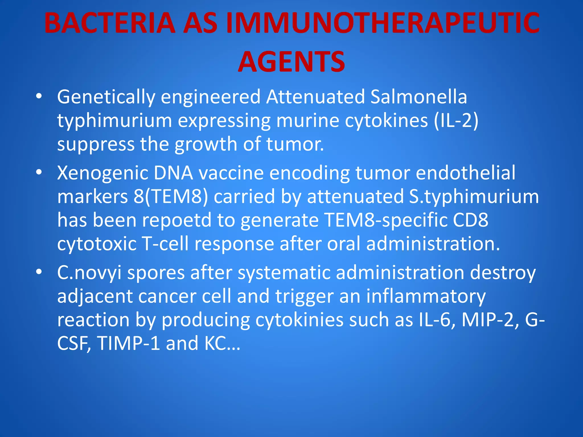 Bacteria in cancer therapy | PPTX