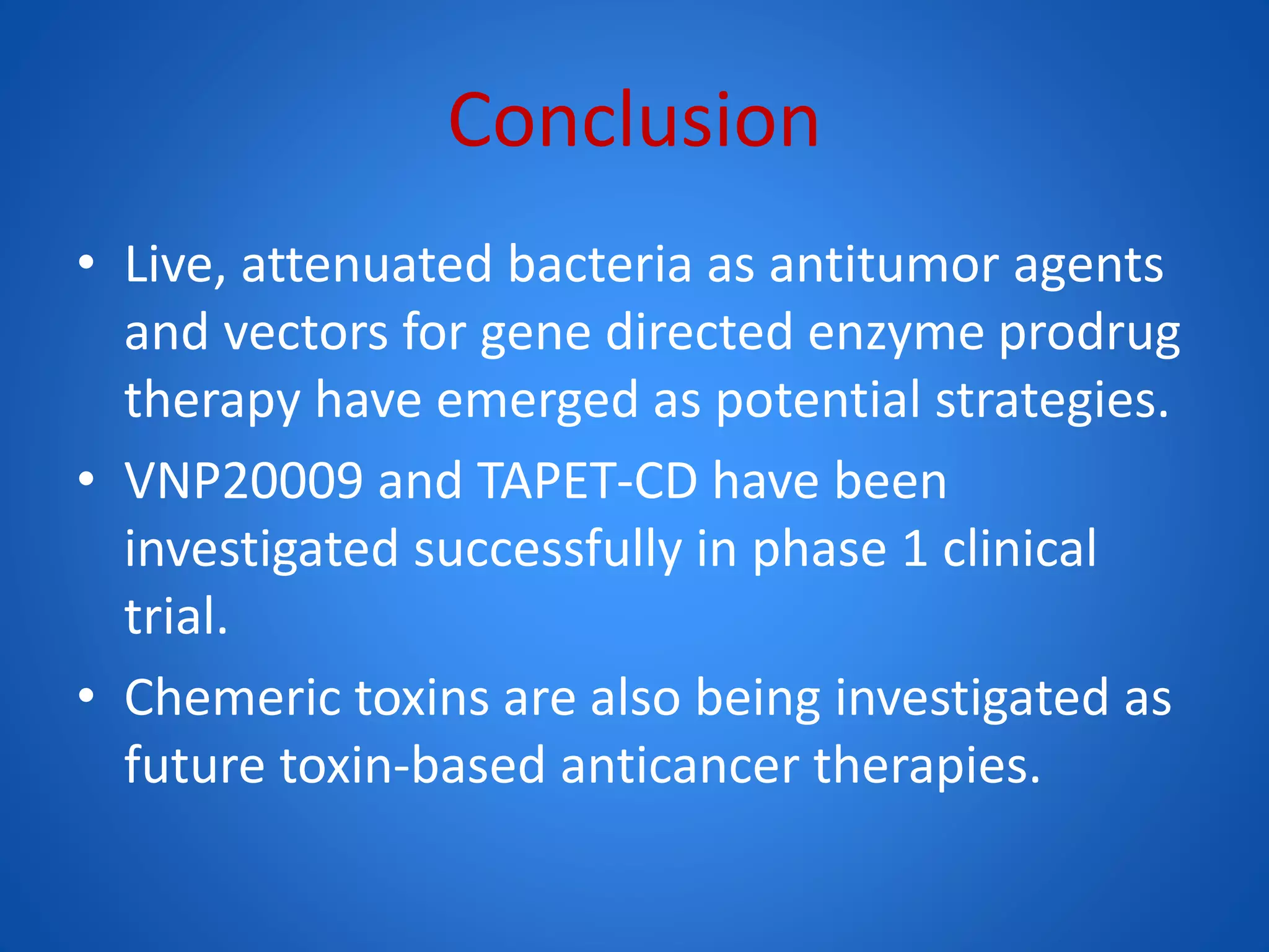 Bacteria in cancer therapy | PPTX