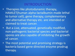 Bacteria in cancer therapy | PPTX