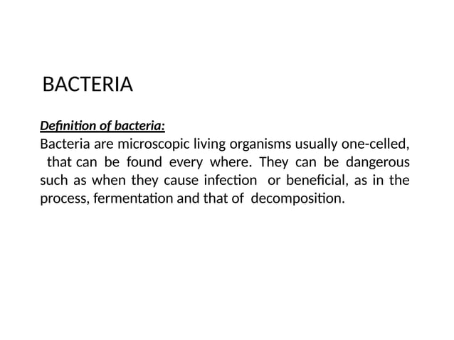 Bacteria in food science - Role of bacteria in food science | PPT