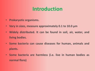 bacteria intro including the types of bactera | PPT