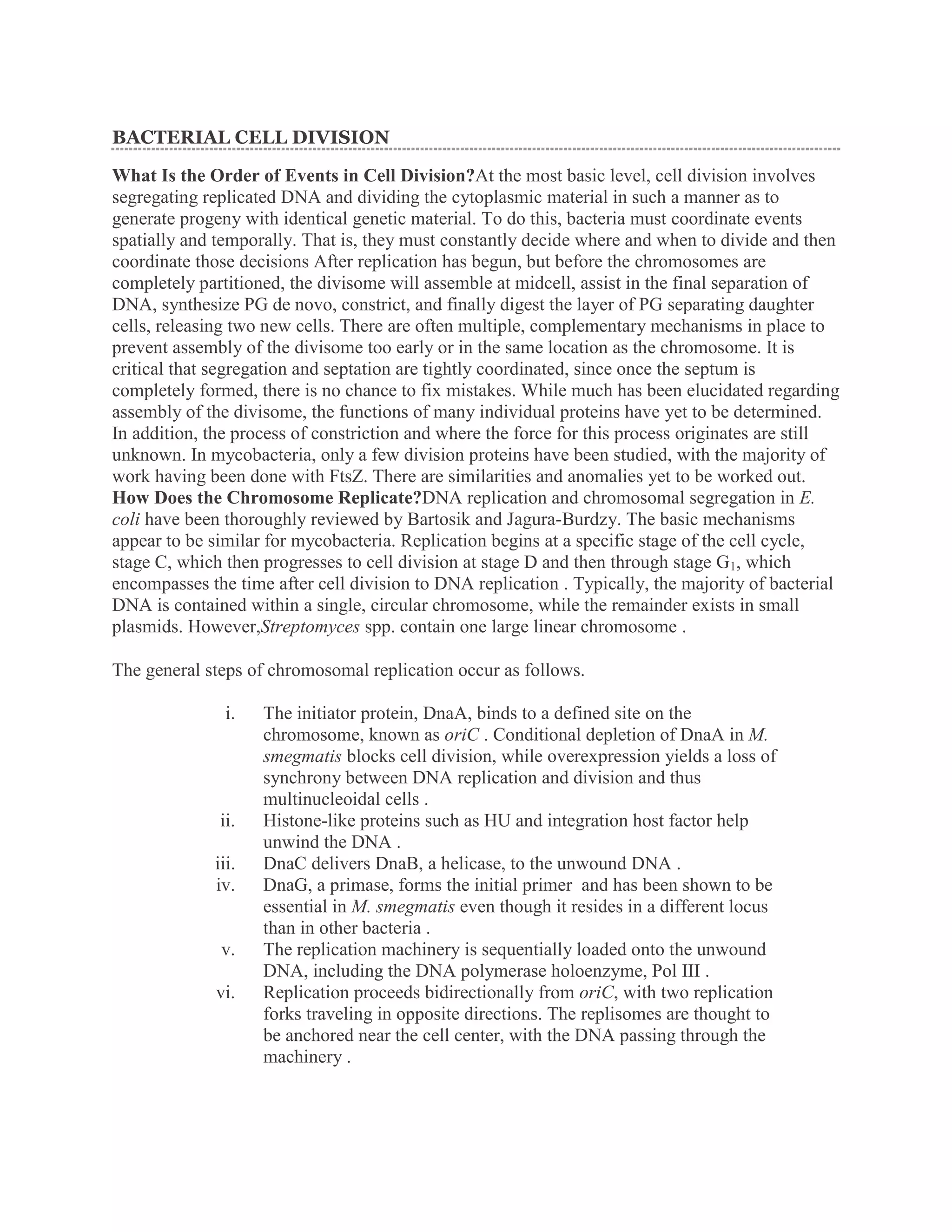Bacterial cell division | DOCX