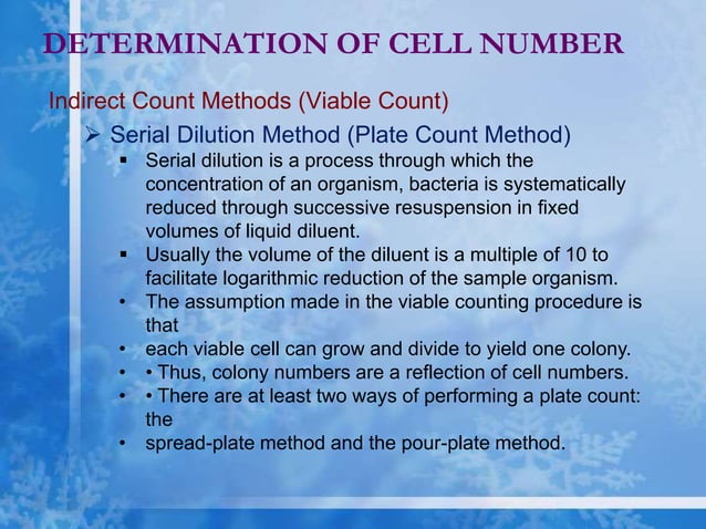 Bacterial Cells Enumeration | PPTX | Chemistry | Science