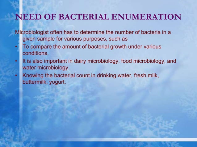 Bacterial Cells Enumeration | PPTX | Chemistry | Science