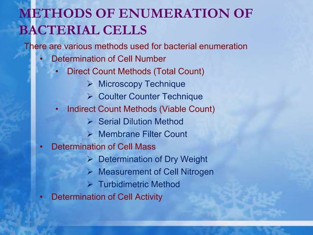 Bacterial Cells Enumeration | PPT