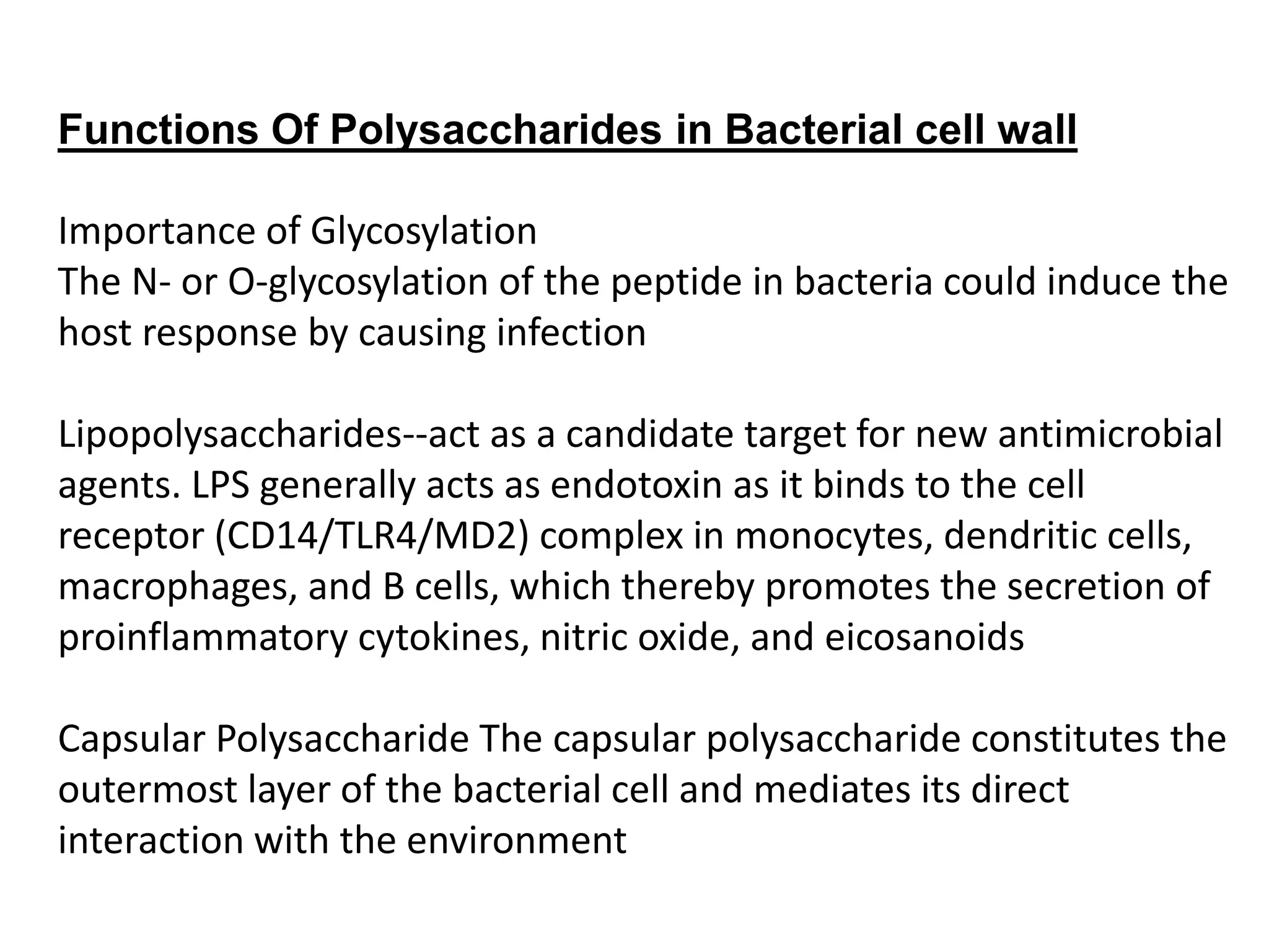 Bacterial cell wall polysaccharides kssd | PPTX