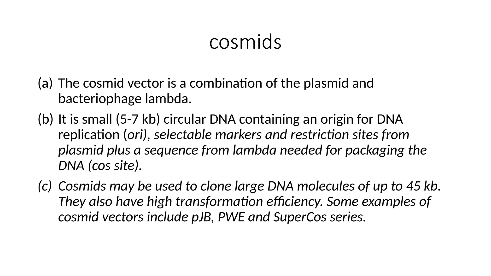 Bacterial cloning vectors (for cloning in ecoli).pptx