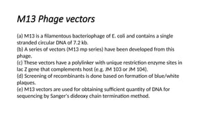 Bacterial cloning vectors (for cloning in ecoli).pptx