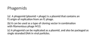 Bacterial cloning vectors (for cloning in ecoli).pptx